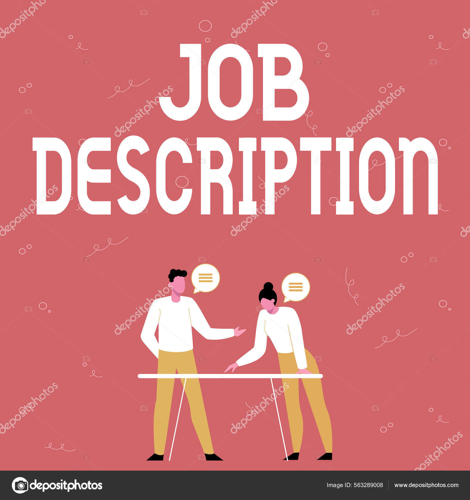 Sign displaying Job Description. Concept meaning A document that ...