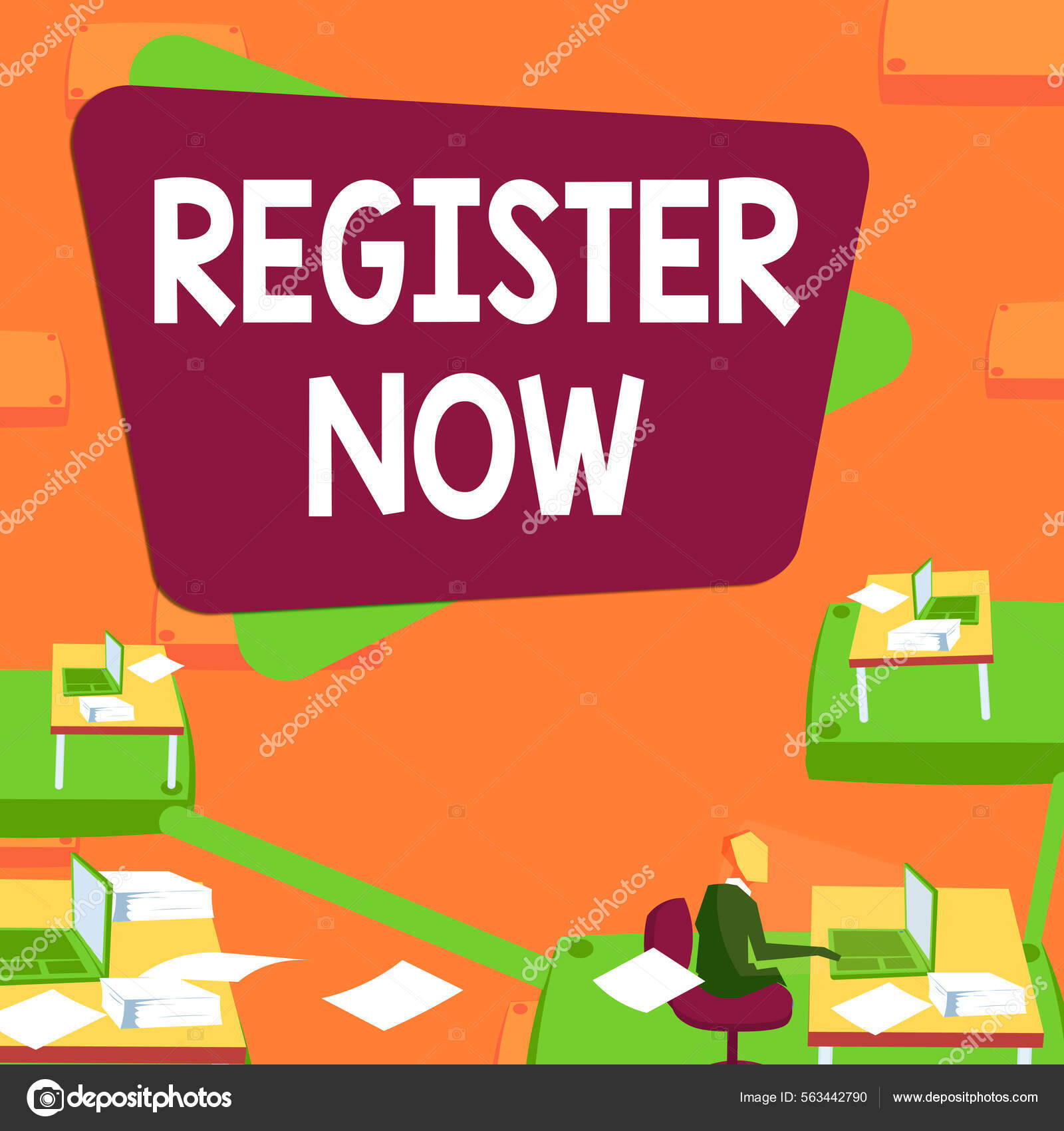 Writing displaying text Register Now. Internet Concept Name in an ...