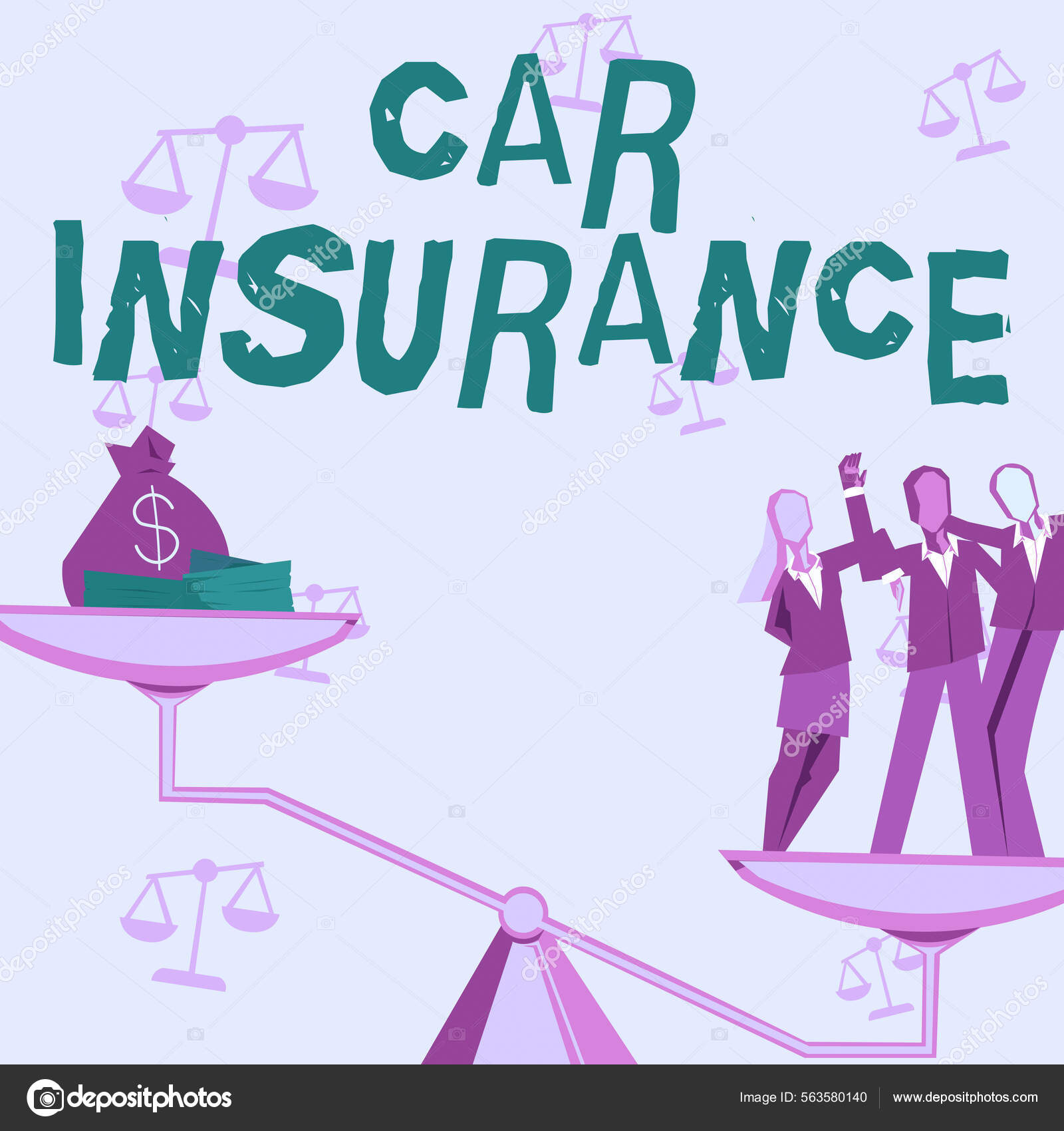 Text caption presenting Car Insurance. Concept meaning Accidents ...