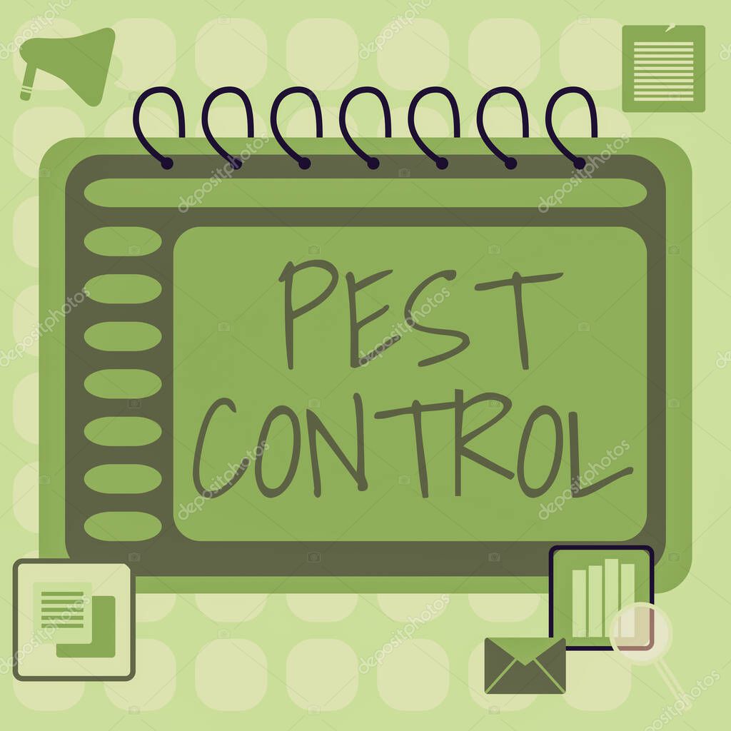 Text sign showing Pest Control. Internet Concept Killing destructive ...