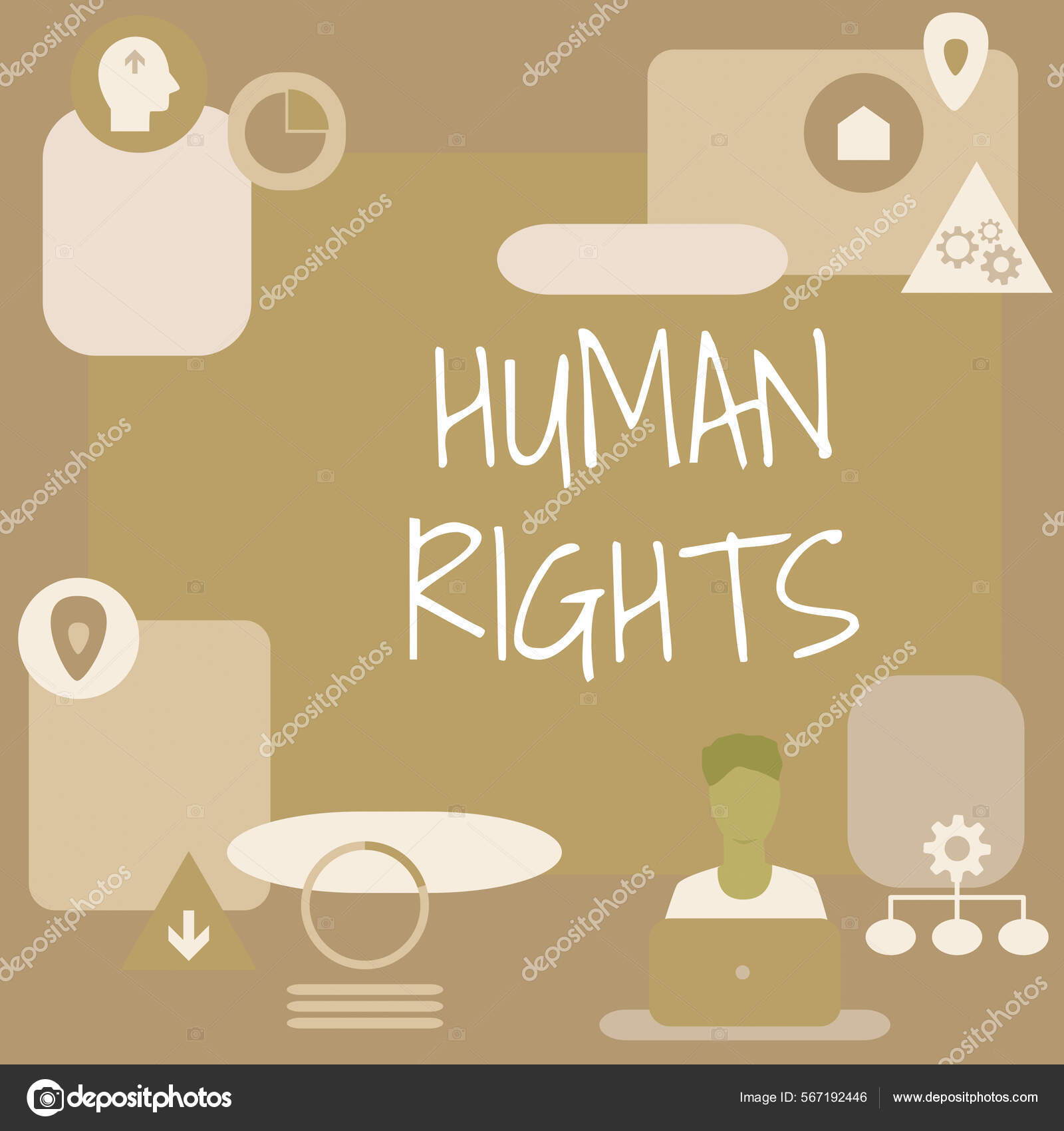 Sign displaying Human Rights. Business concept Moral Principles ...
