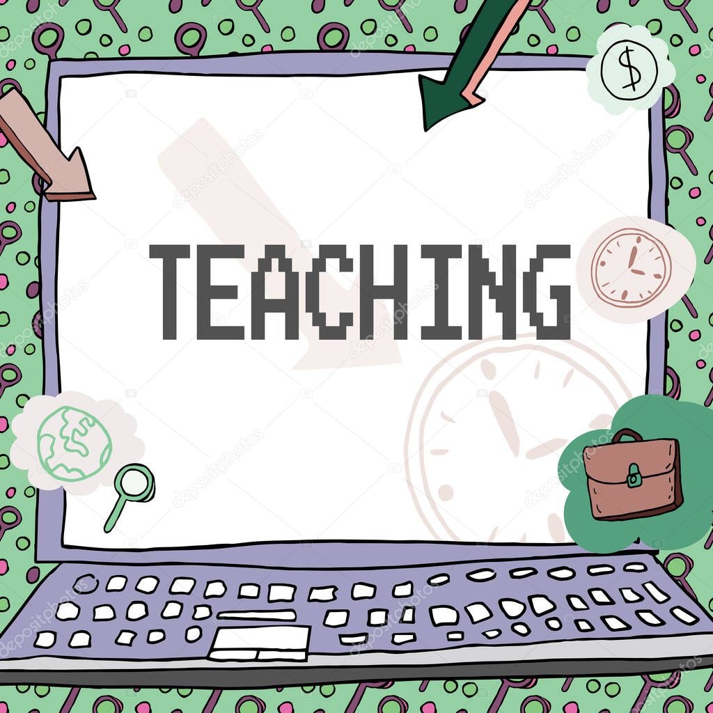 Señal de escritura a mano Enseñanza, Idea de negocios Acto de dar ...