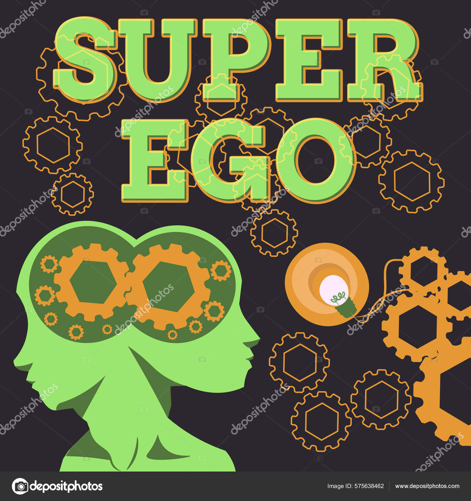 Conceptual Display Super Ego Word Self Any Person Empowering His Stock ...