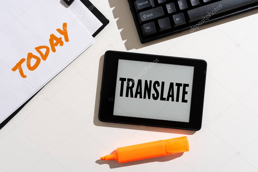 Texto que muestra inspiración Traducir, Concepto que significa Otra ...