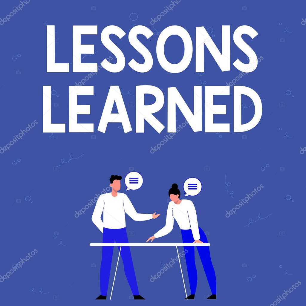 Leyenda conceptual Lecciones aprendidas, Concepto que significa ...