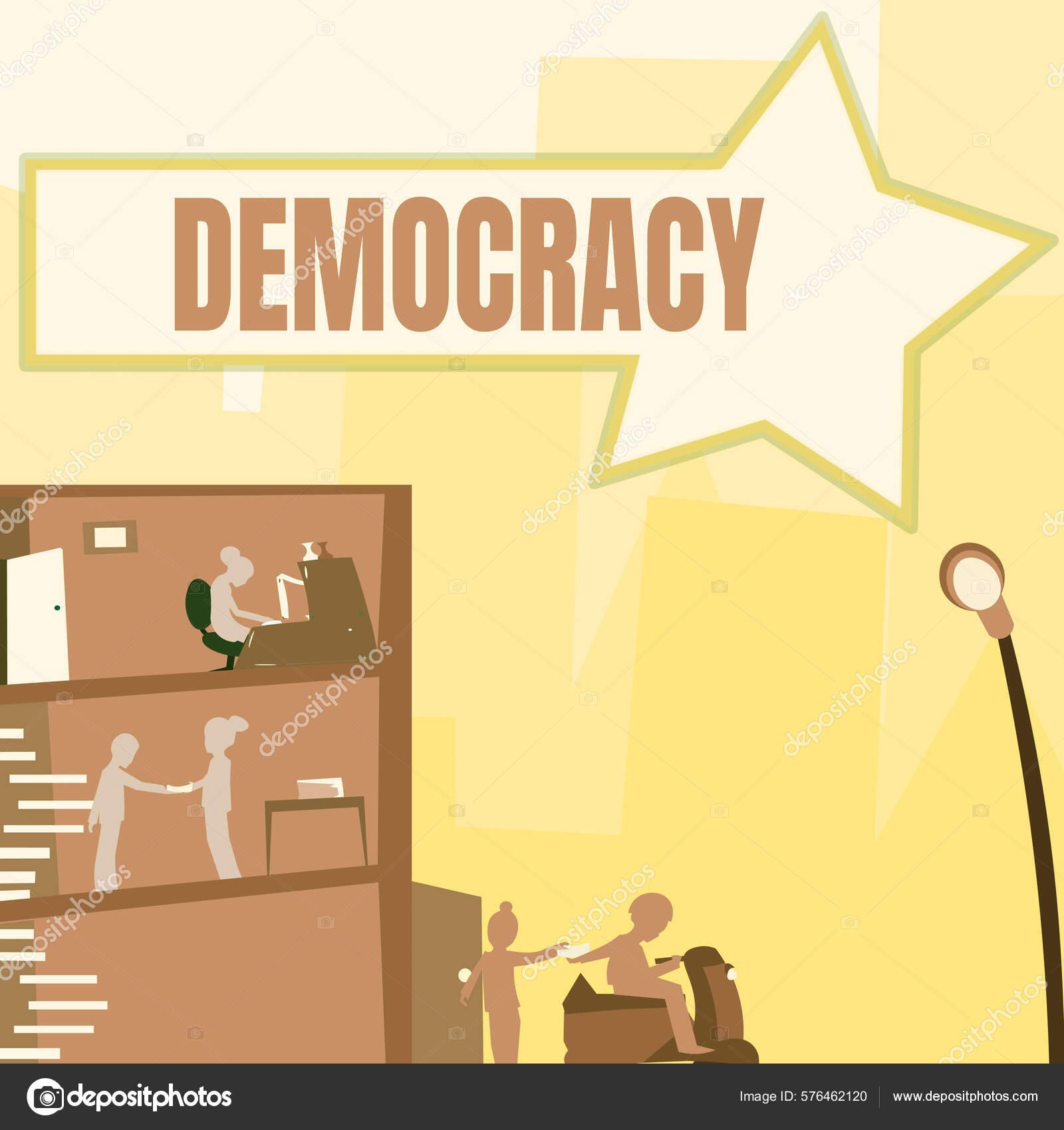 Conceptual Display Democracy Word Written Freedom Showing Express ...