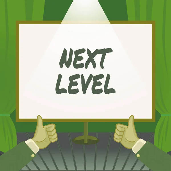 Conceptual display Next Level, Word Written on having more than one ...