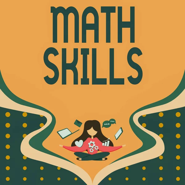 Writing displaying text Math Skills, Business showcase starting to ...