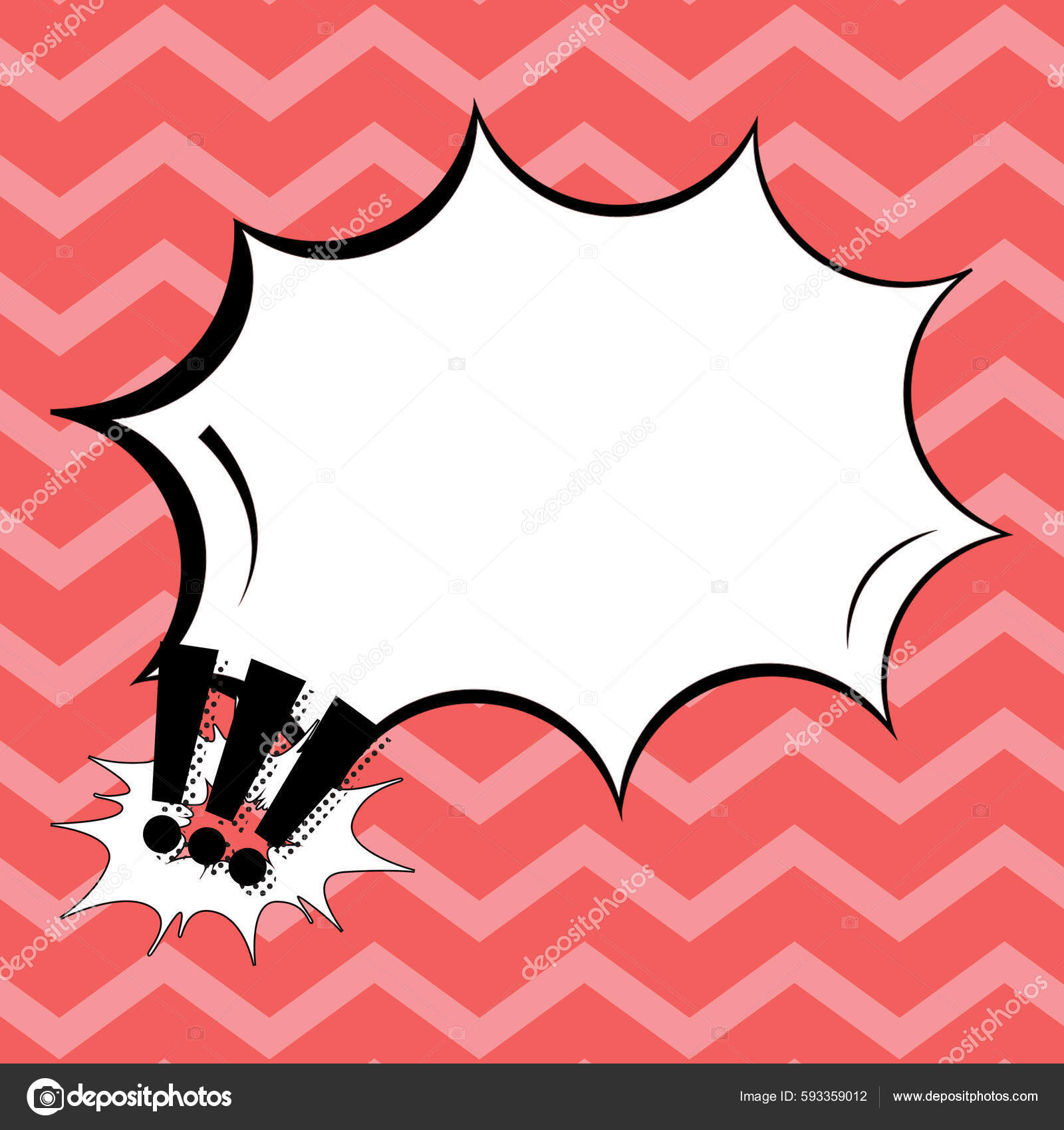 Blank Explosion Blast Scream Speech Bubble Expressing Ideas Stock ...