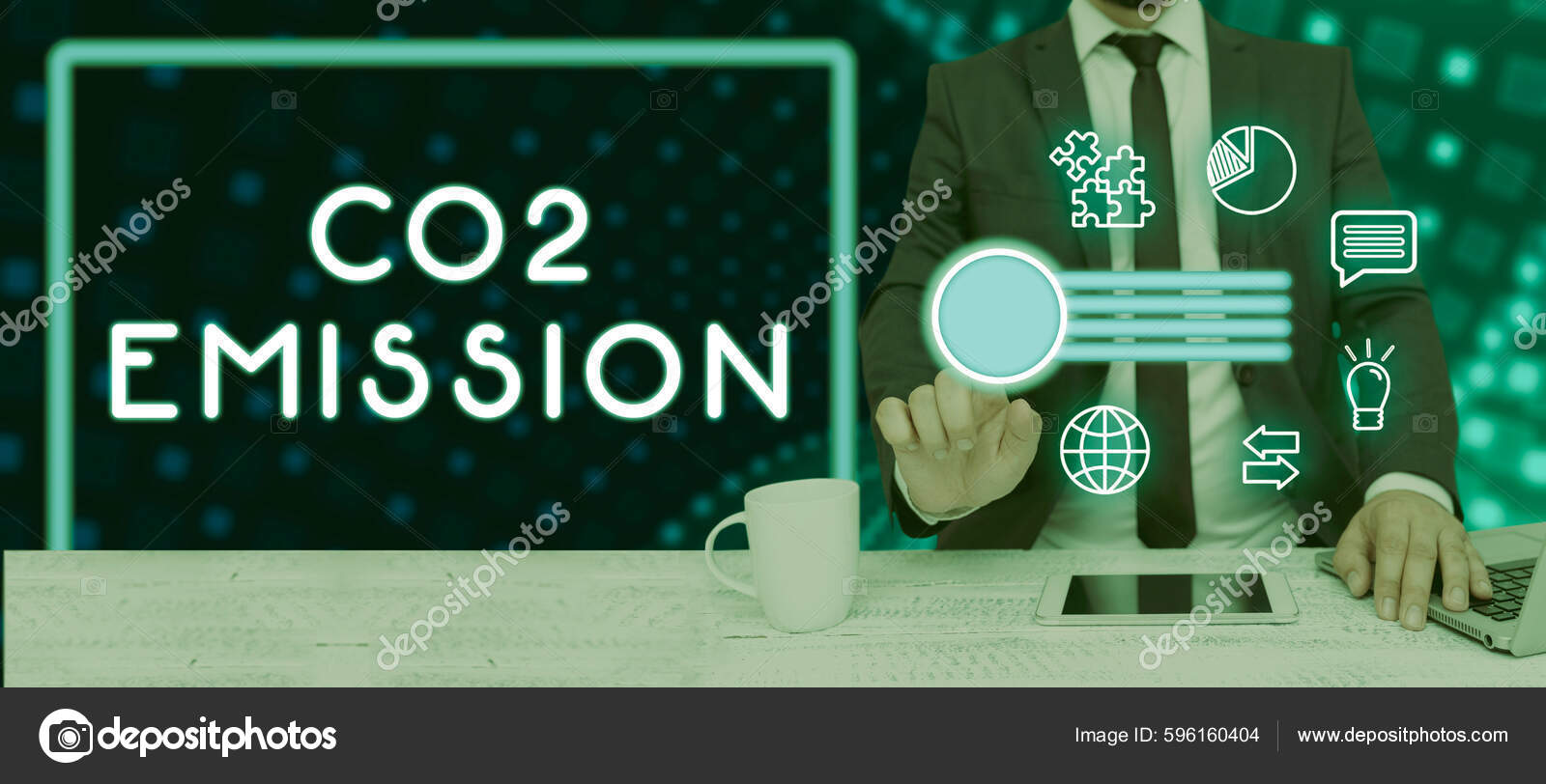 Text Caption Presenting Co2 Emission Business Showcase Releasing ...