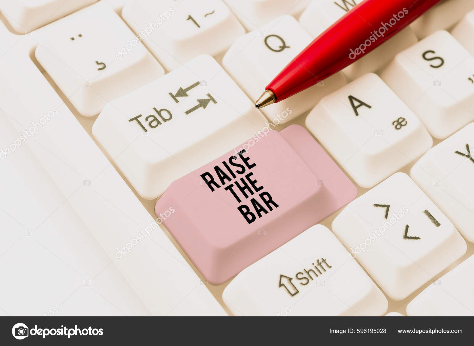 Inspiration Showing Sign Raise Bar Word Set Higher Standards Challenges ...