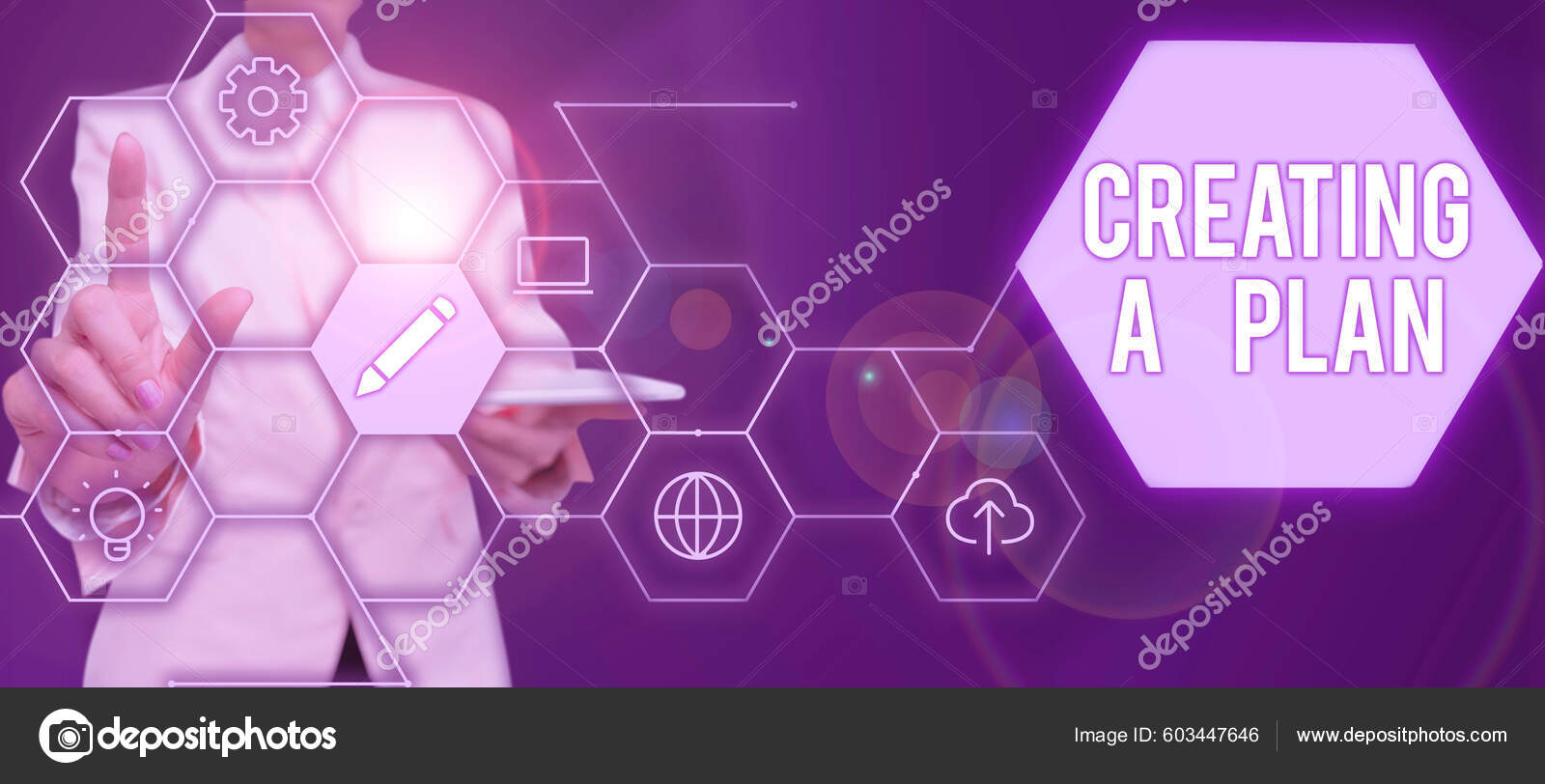 Hand Writing Sign Creating Plan Word Establish Steps Follow Project ...