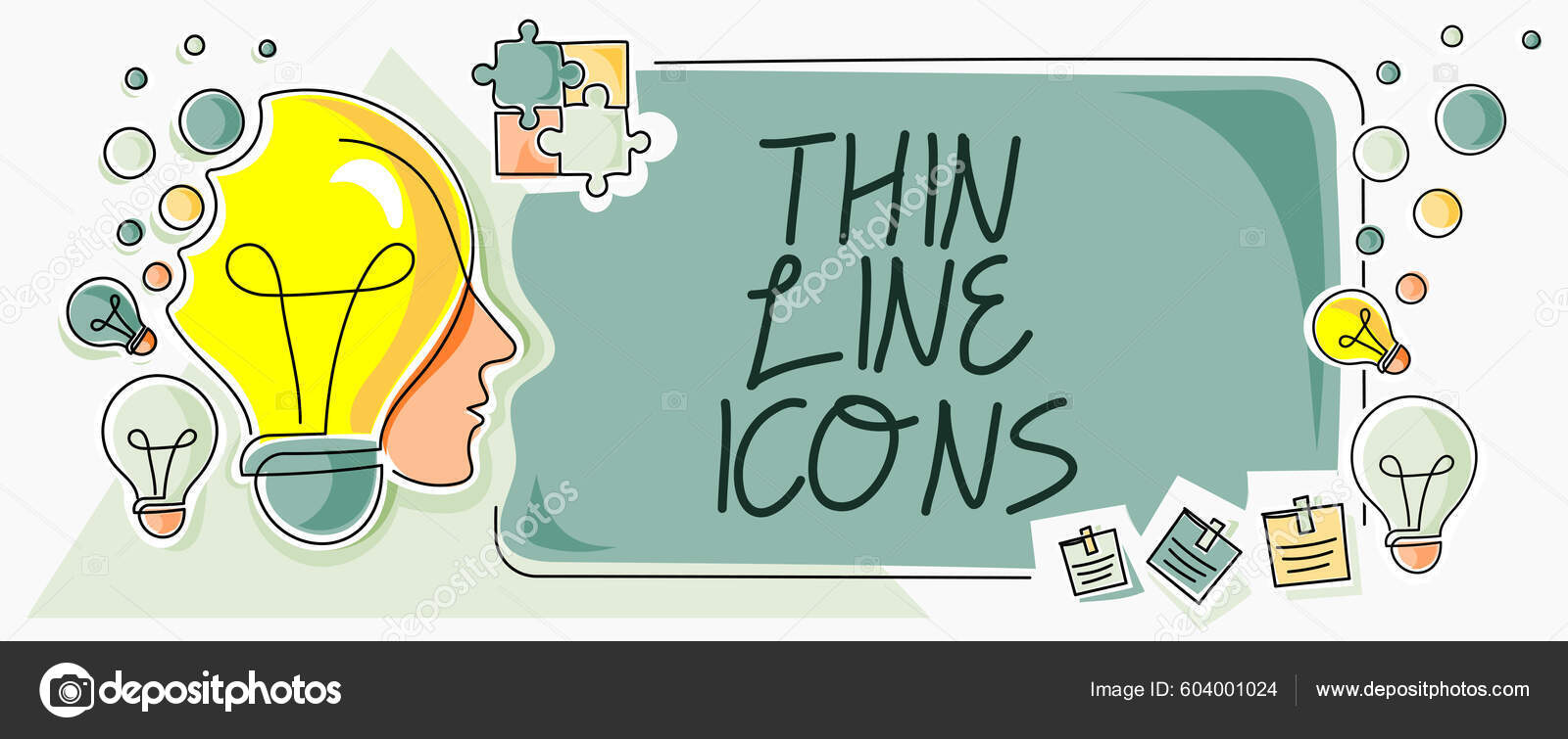 Writing Displaying Text Thin Line Icons Concept Meaning Symbols Used ...