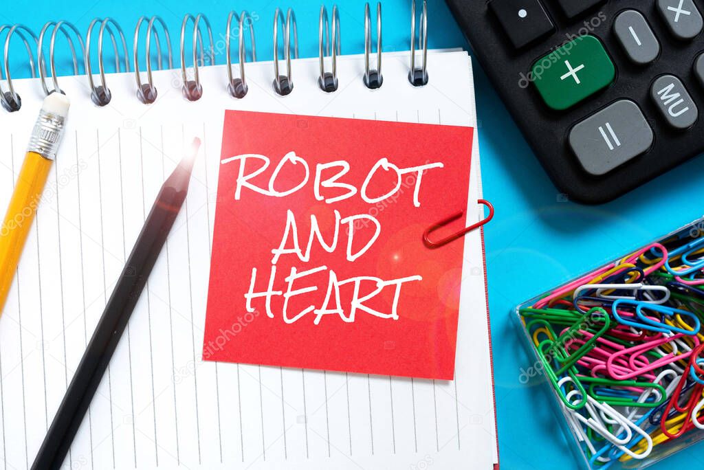 Conceptual caption Robot And Heart, Internet Concept Sensibilidad y ...