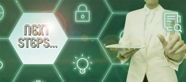 Conceptual caption Next Steps, Business idea Following Moves Strategy ...