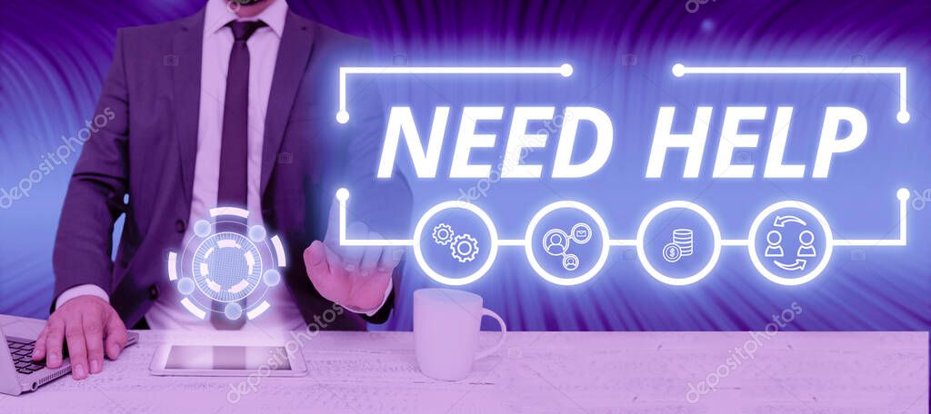 Texto Que Muestra Inspiración Need Help Concepto De Negocio Cuando