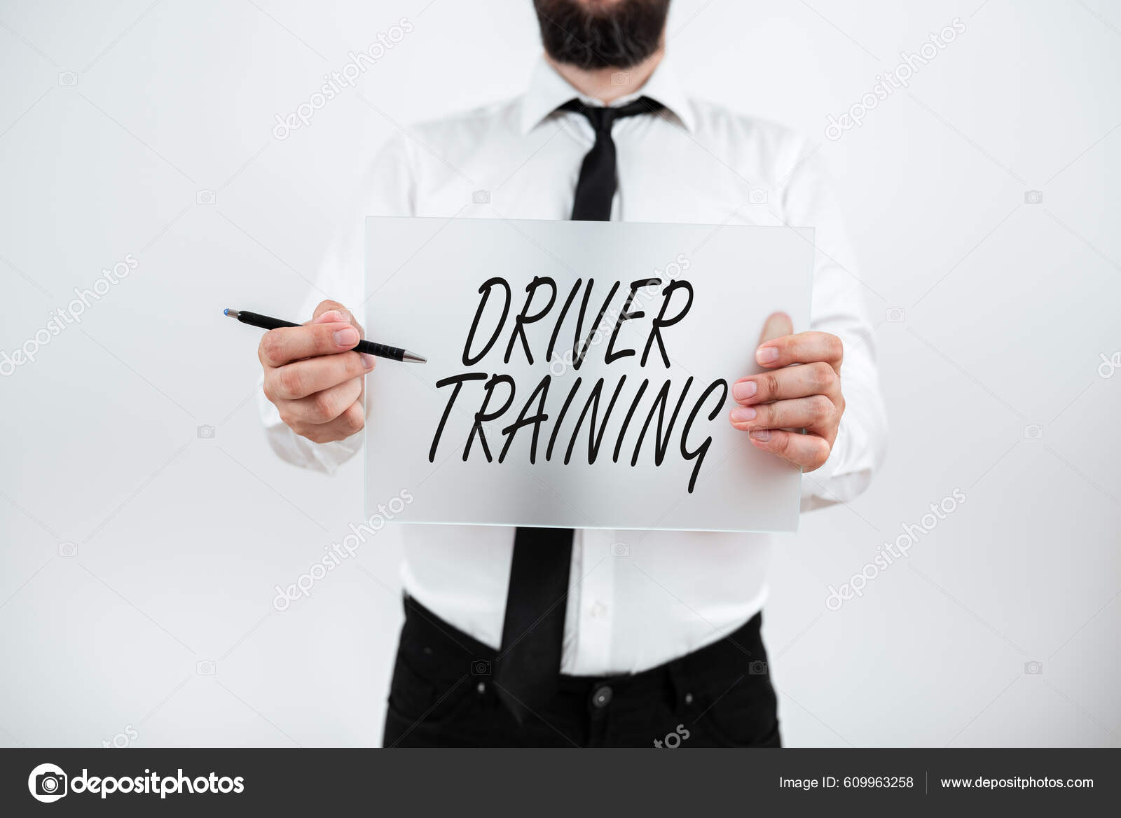 Hand Writing Sign Driver Trainingprepares New Driver Obtain Drivers ...