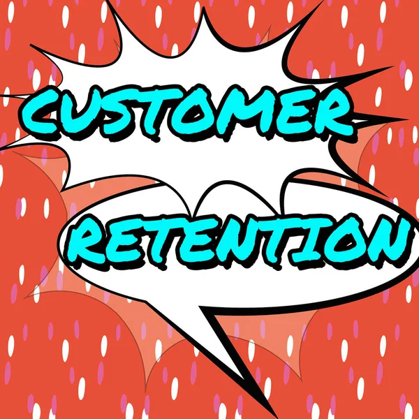 Writing displaying text Customer RetentionKeeping loyal customers ...