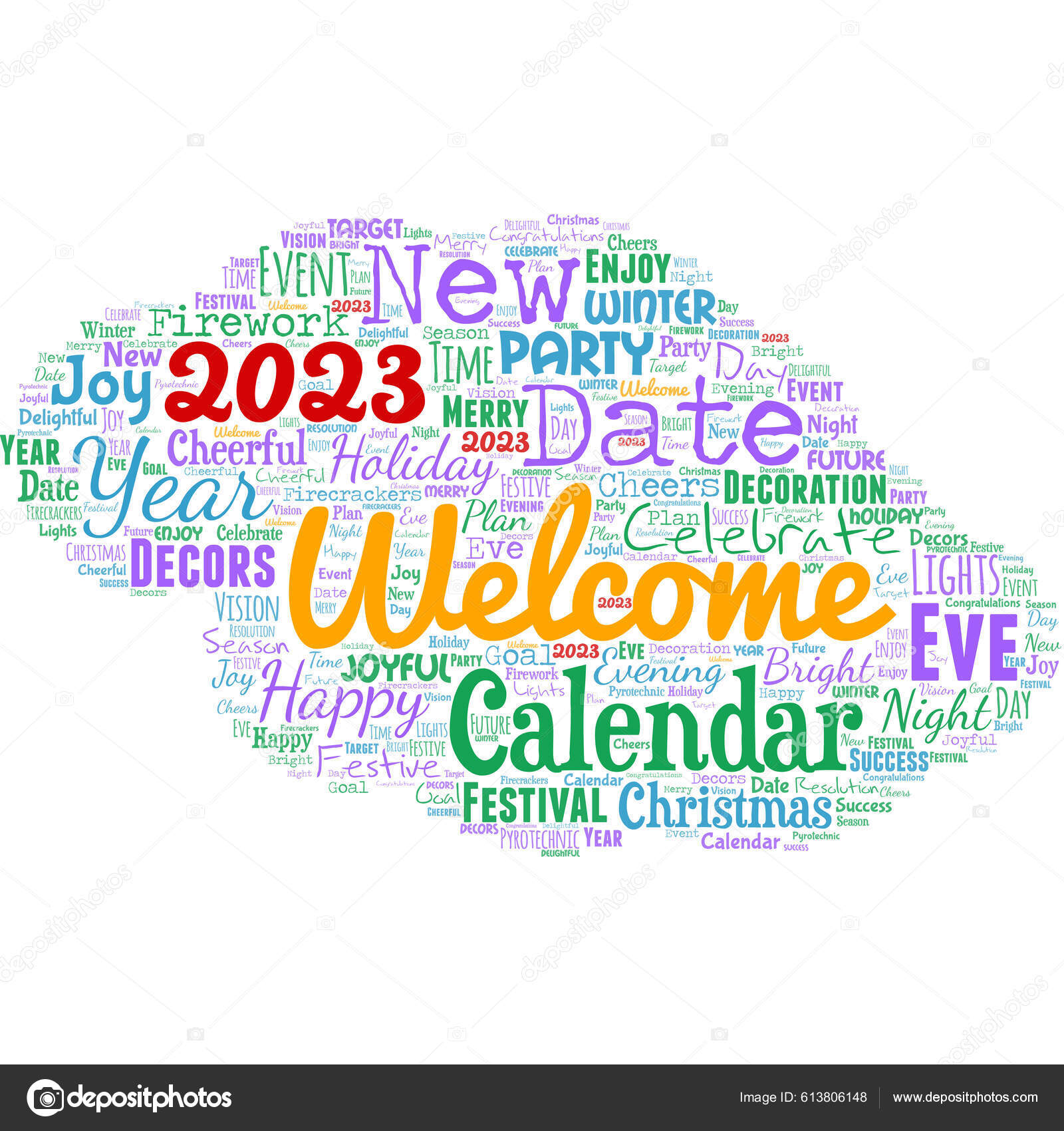 Big Word Cloud New Year 2023 Words Stock Vector by ©nialowwa 613806148