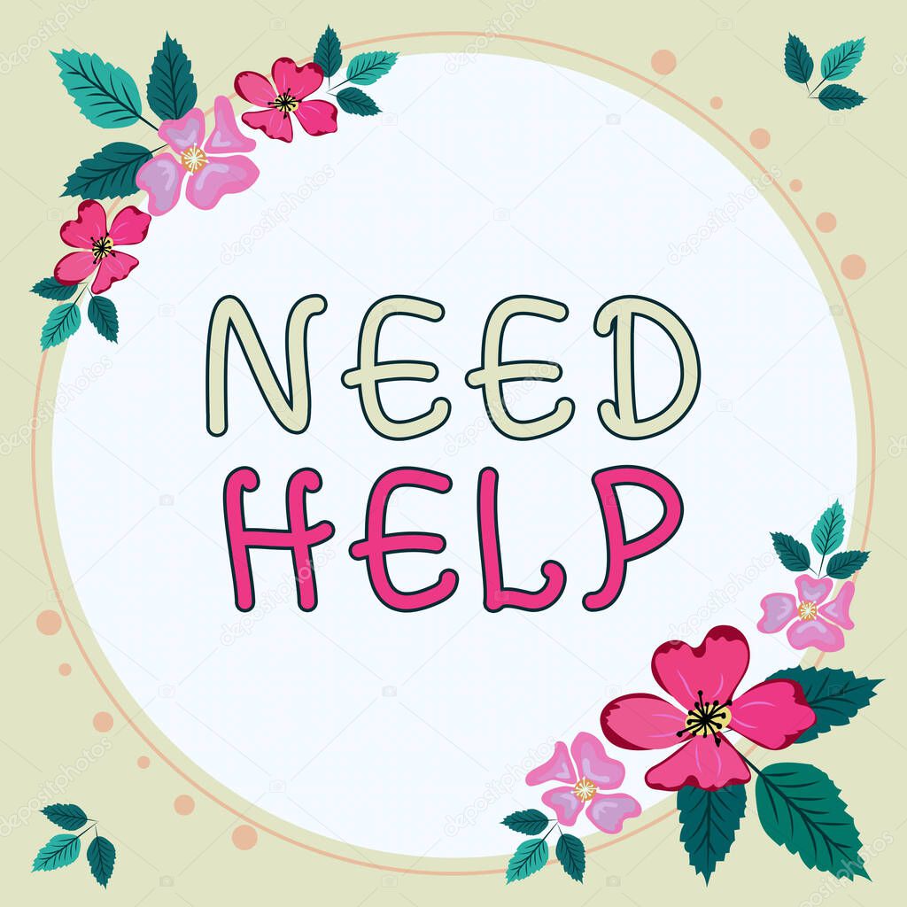 Señal de escritura manual Necesita ayuda, Concepto de Internet Cuando ...