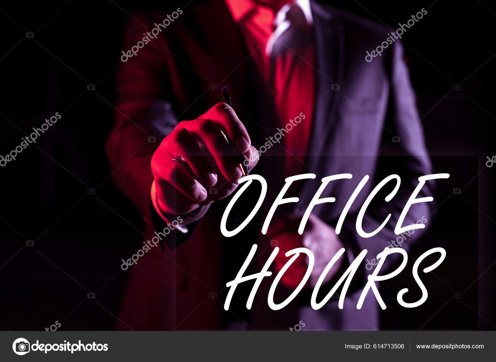 Hand Writing Sign Office Hours Word Hours Which Business Normally ...