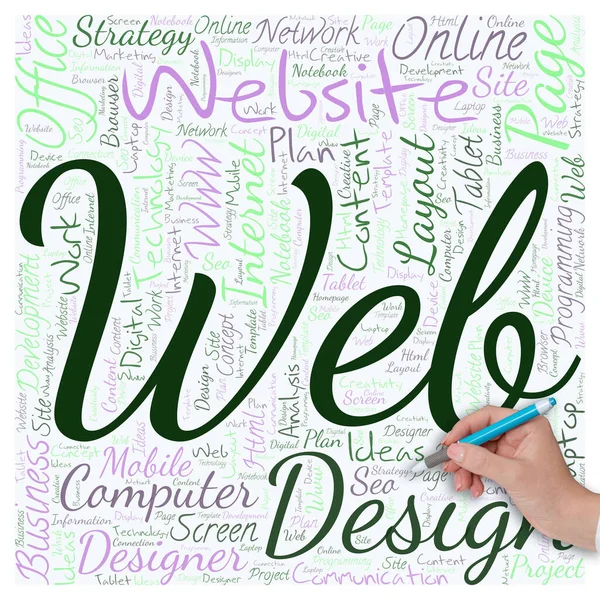 Big Word Cloud Shape Balloon Magnifying Glass Word Web — Stock Photo ...