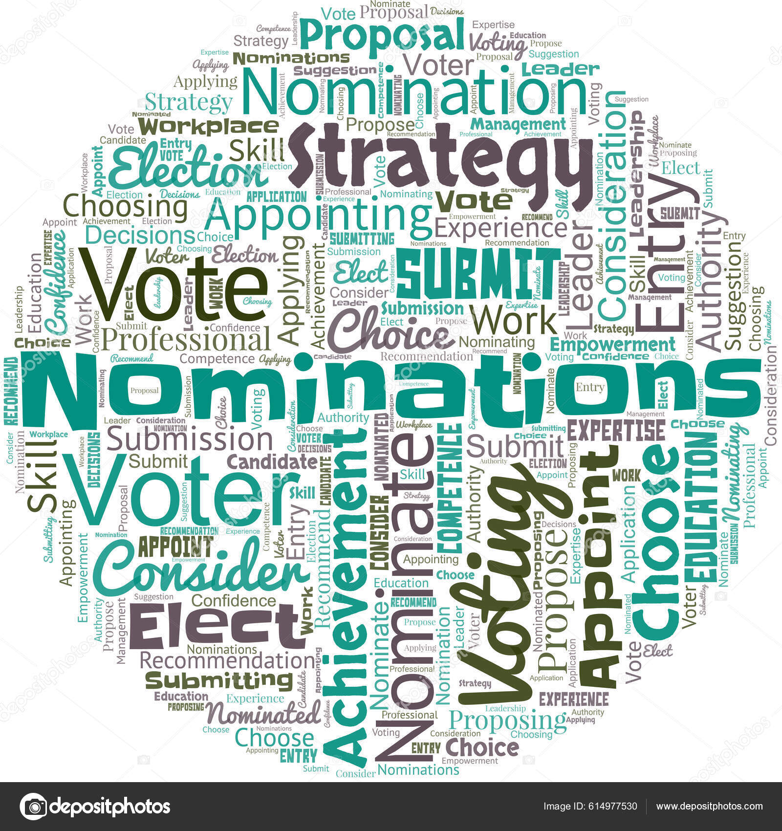 Big Word Cloud Shape Circle Words Nomination Stock Vector Image by ...