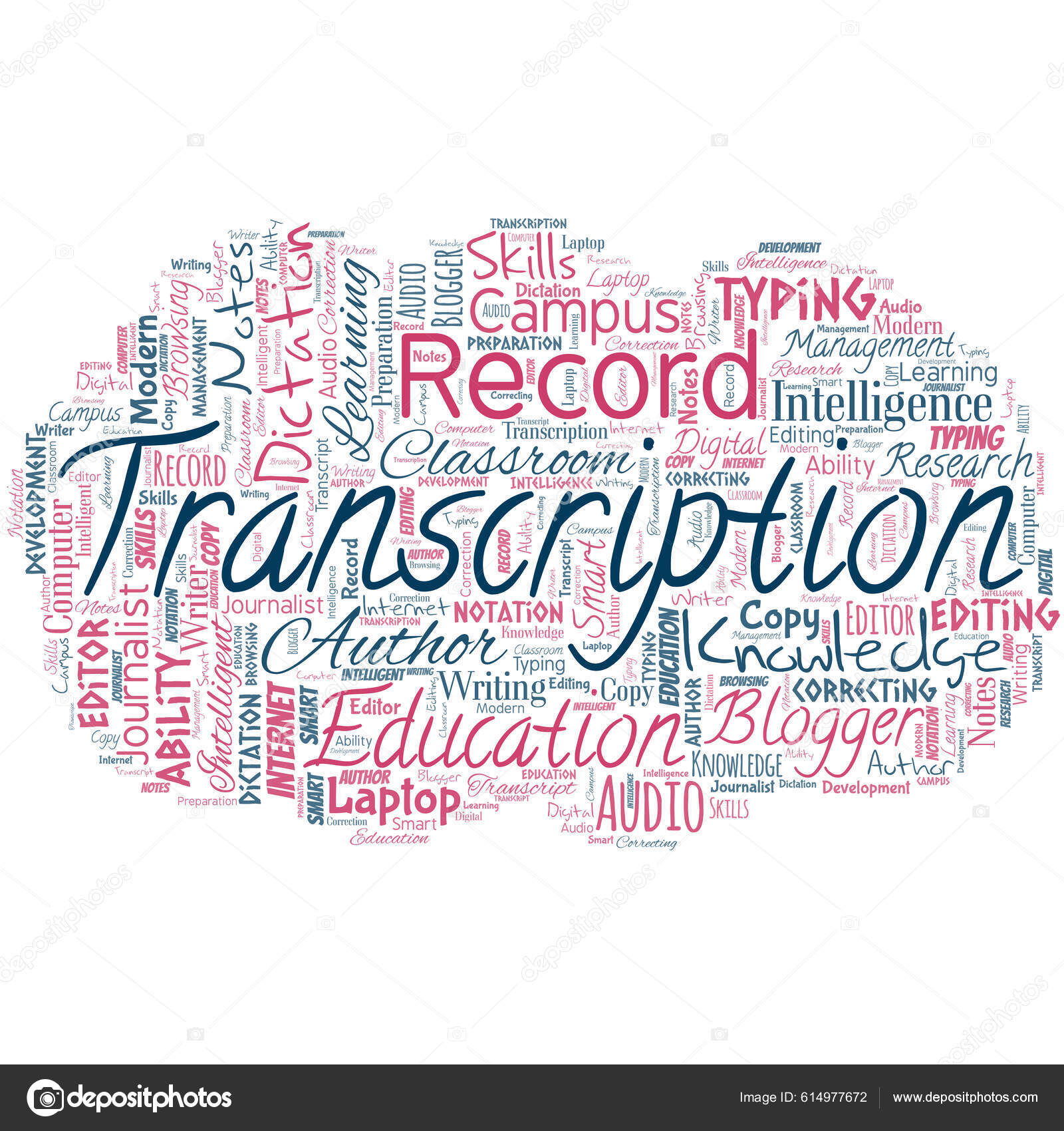 Big Word Cloud Shape Cloud Word Transcription Stock Vector Image by ...