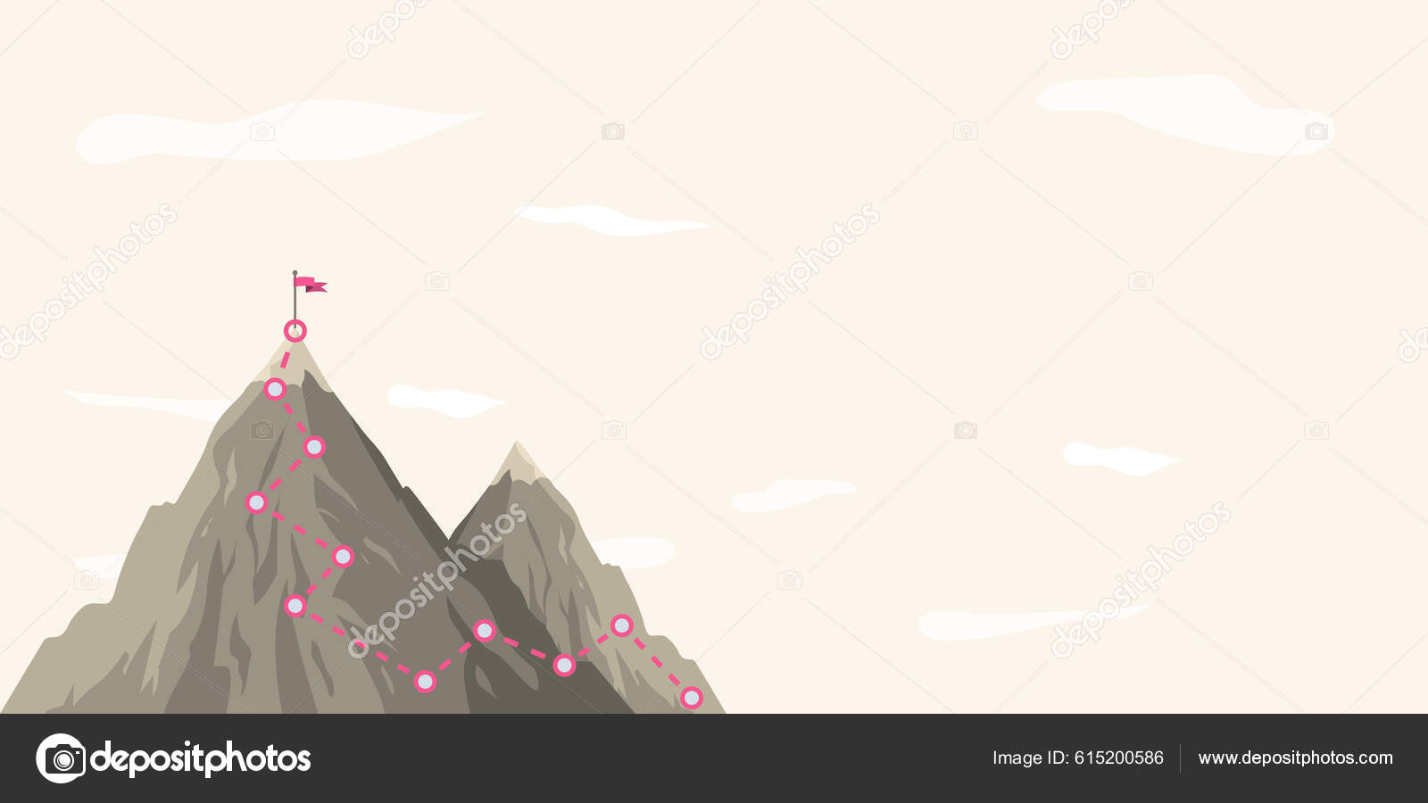 Man Mountain Drawing Proud His Climbing Success Clouds Stock Vector by ...