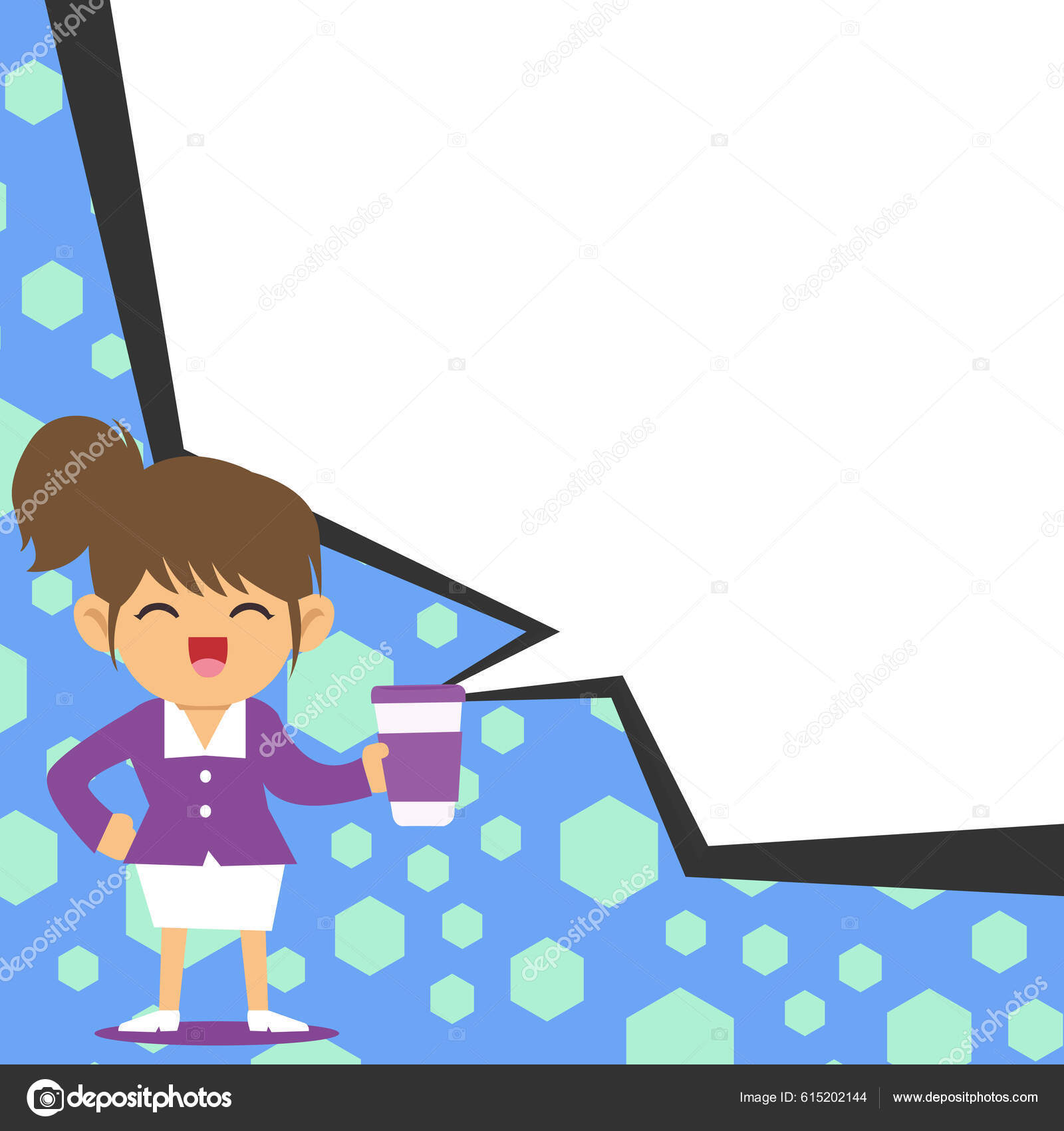 Instructor Dibujo Apuntando Pizarra Pizarra Mientras Sostiene Copa ...