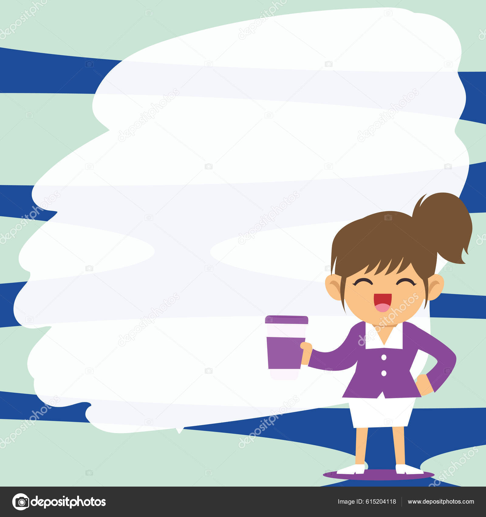 Instructor Dibujo Apuntando Pizarra Pizarra Mientras Sostiene Copa ...