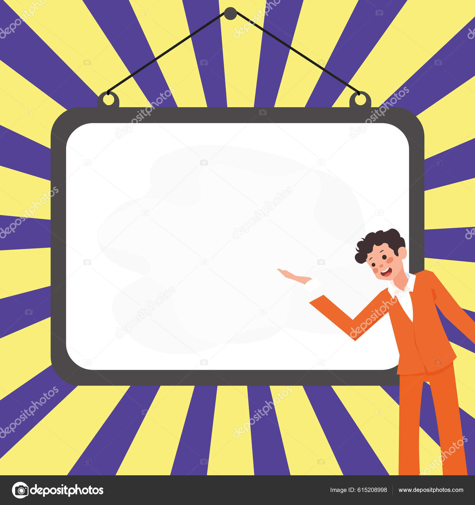 Instructor Dibujo Apuntando Pizarra Pizarra Mientras Sostiene Copa ...