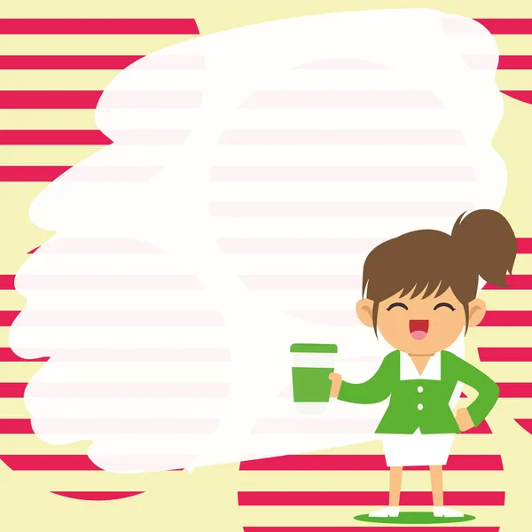 Instructor Dibujo Apuntando Pizarra Pizarra Mientras Sostiene Copa ...