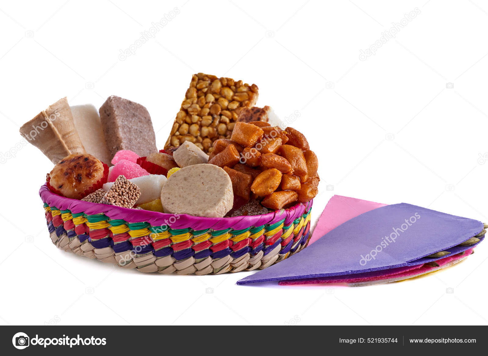 Basket Traditional Mexican Sweets Mueganos Ate Squares Marzipans Peanut ...