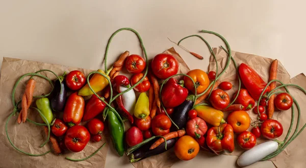 Lots of organic ugly vegetables. Healthy food concept. The concept of ...