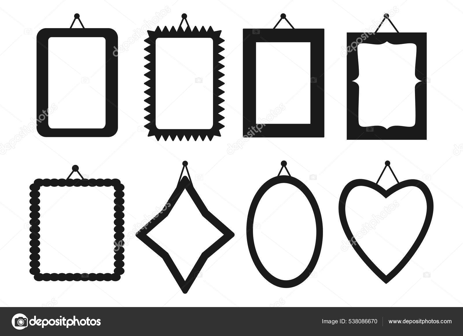 Frame in different variations silhouette line set Stock Vector Image by ...
