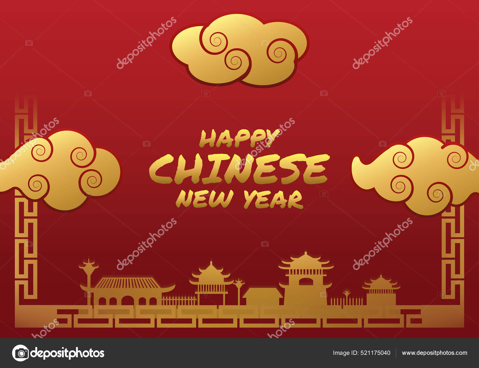 Chinese New Year Art Vector Stock Vector Image By ©koontmwc 521175040