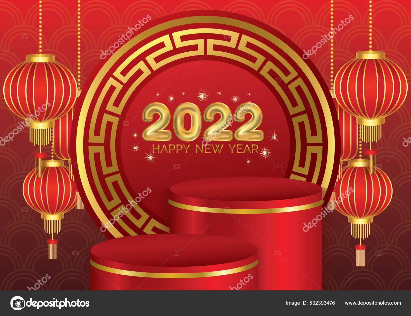 Chinese New Year Art Vector Background Design Stock Vector By ©koontmwc 532393476