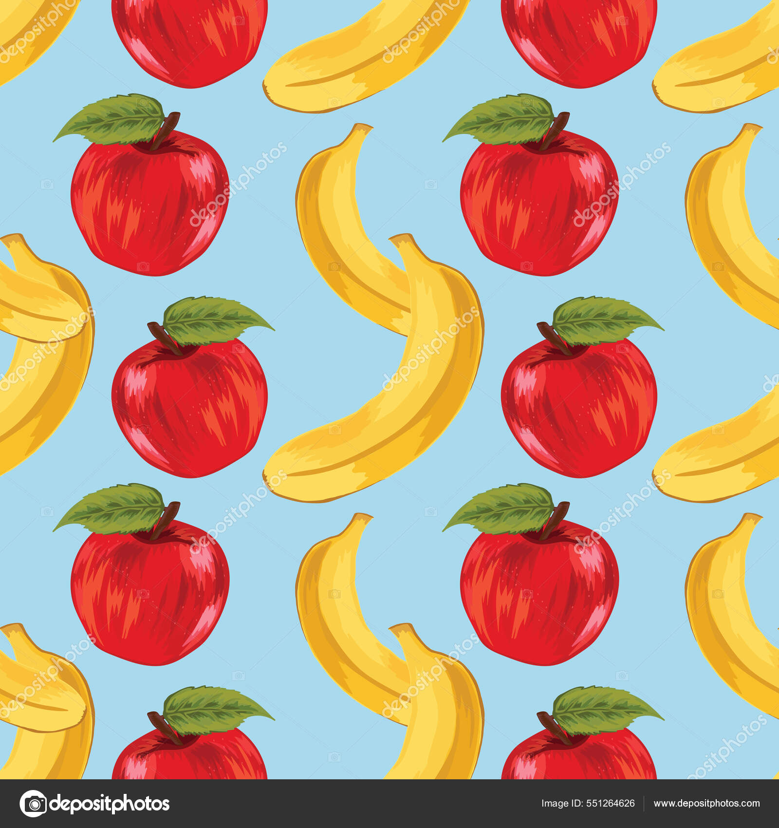 Hand Draw Fruits Seamless Background Pattern Stock Vector Image by ...