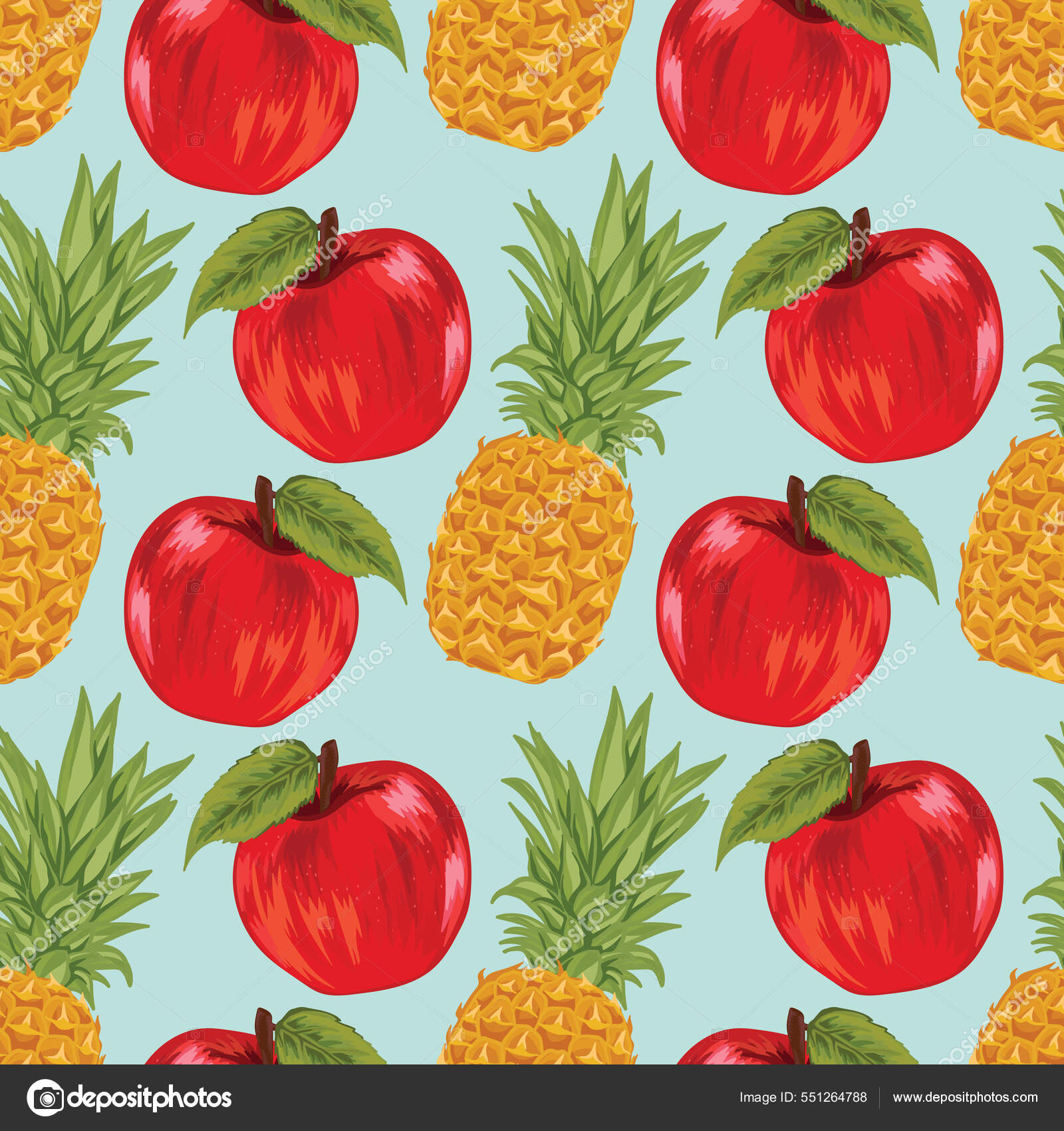 Mano Dibujar Frutas Patrón Fondo Sin Costuras Vector de stock por ...