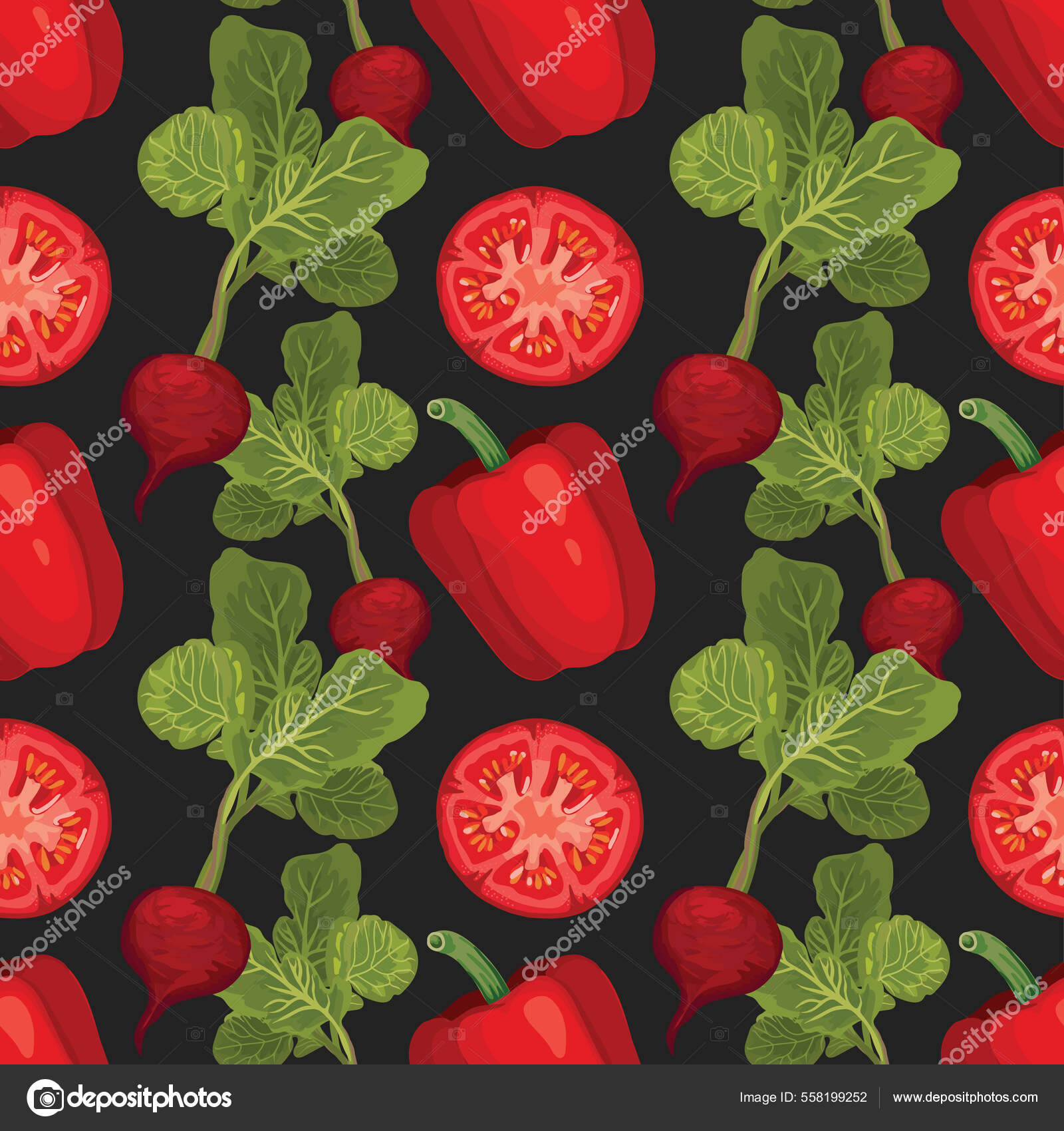 Cute Vegetable Seamless Pattern Design Fabric Stock Vector by ©koontmwc ...