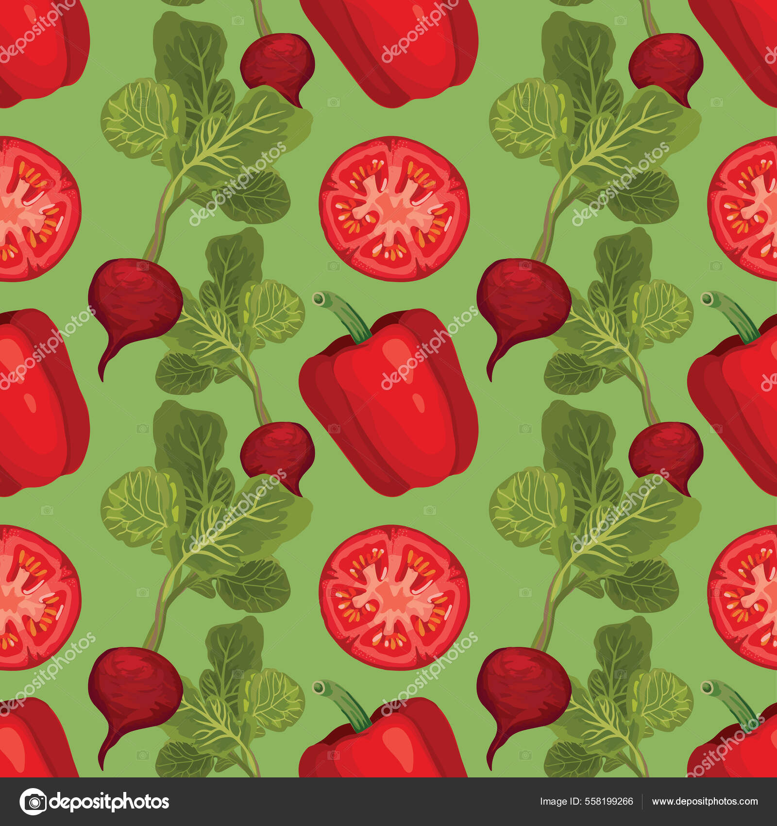 Cute Vegetable Seamless Pattern Design Fabric Stock Vector by ©koontmwc ...