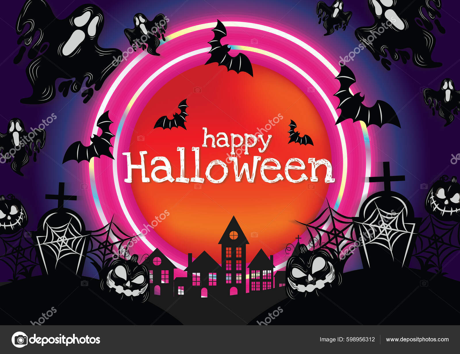 Halloween Banner Halloween Content Vector Design Vector de stock por ...