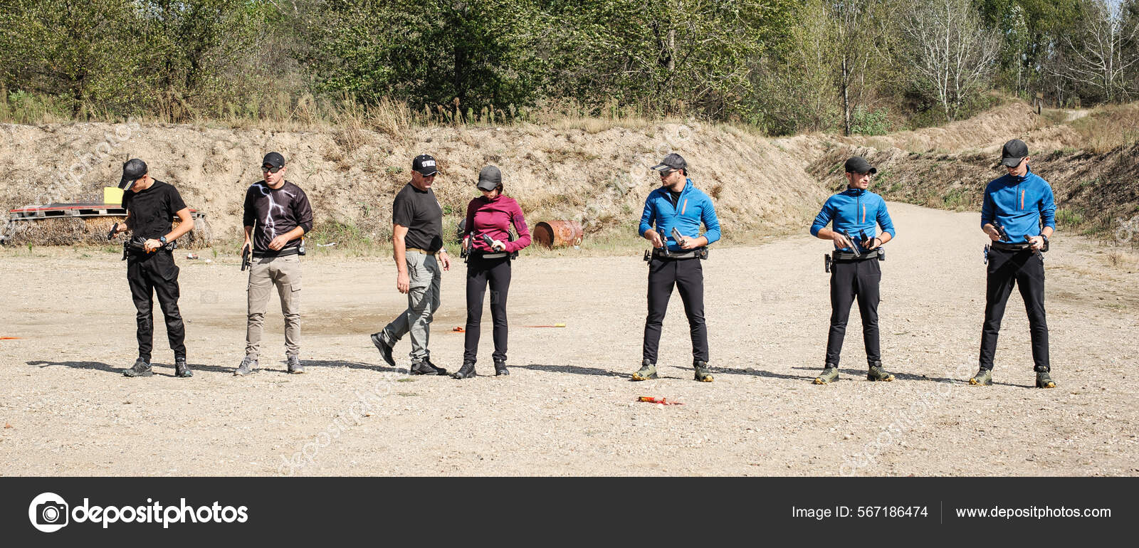 Group Students Training Handling Shooting Shooting Range Stock Photo by ...