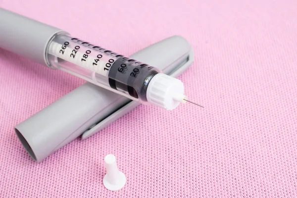 Insulin Pen Injector Insulin Pen Fill Needle Pink Background Diabetes ...