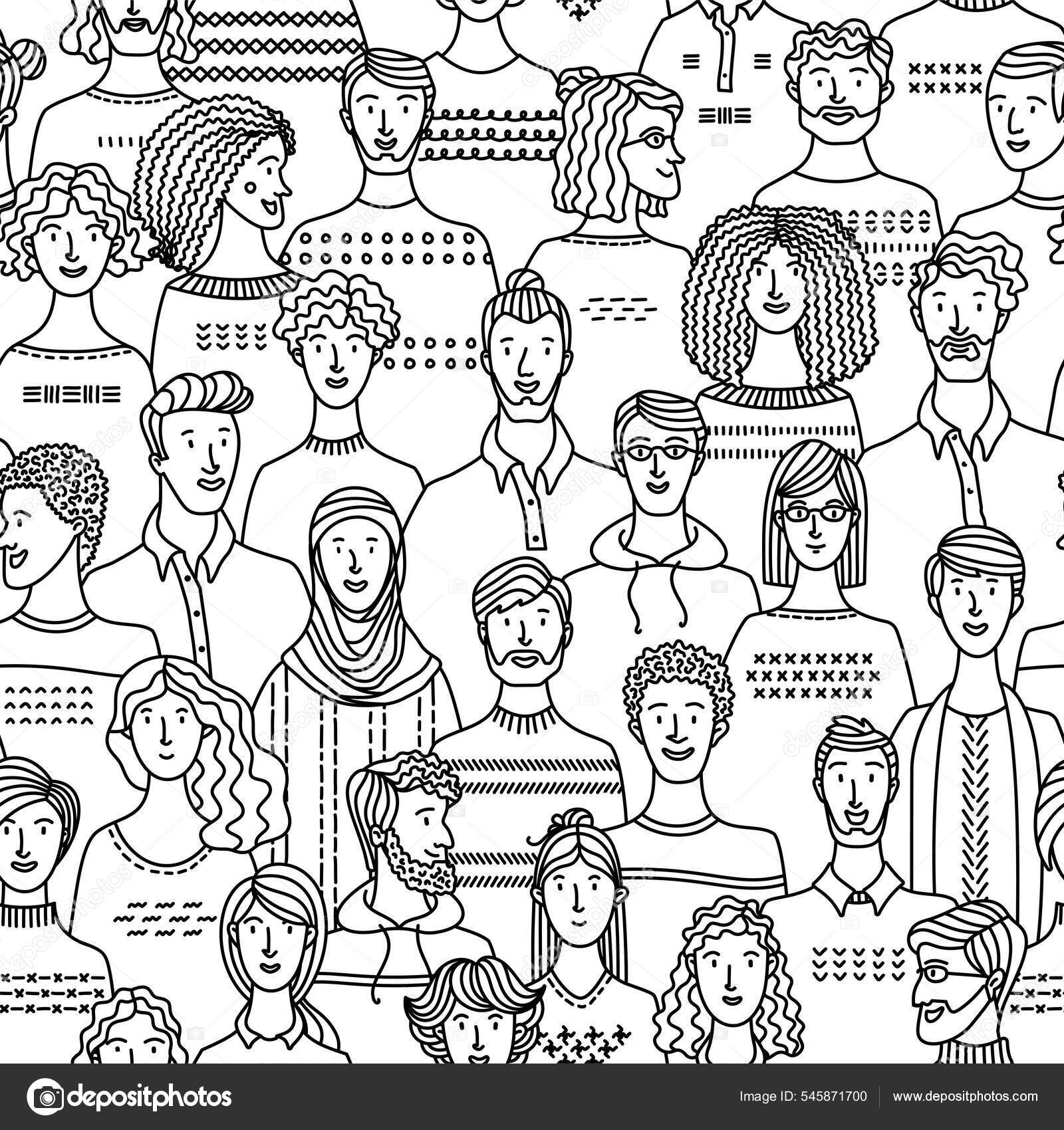 Diverse Crowd People Society Population Social Community Seamless ...