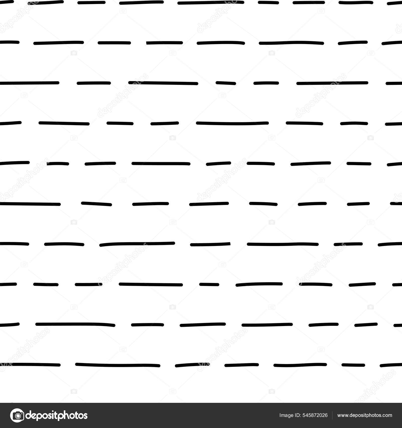 Vector Horizontal Dashes Freehand Seamless Pattern Uneven Ink Lines ...