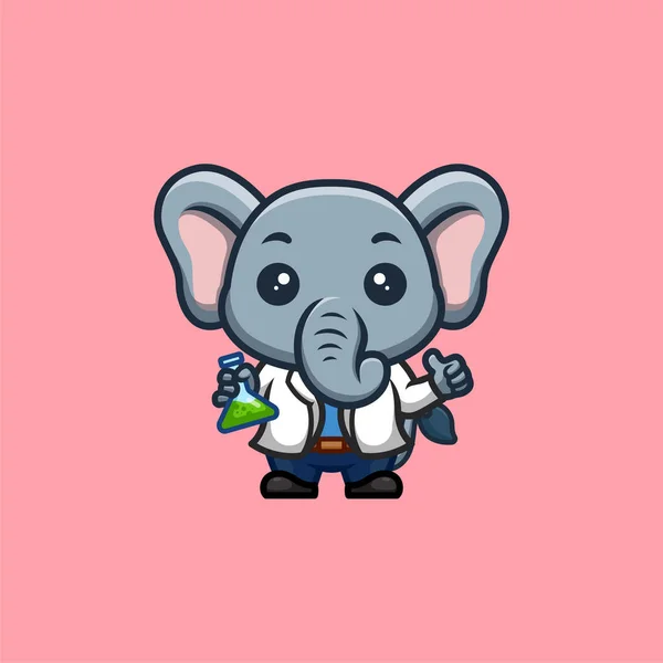 Elephant Detective Cute Creative Kawaii Cartoon Mascot Logo Stock ...