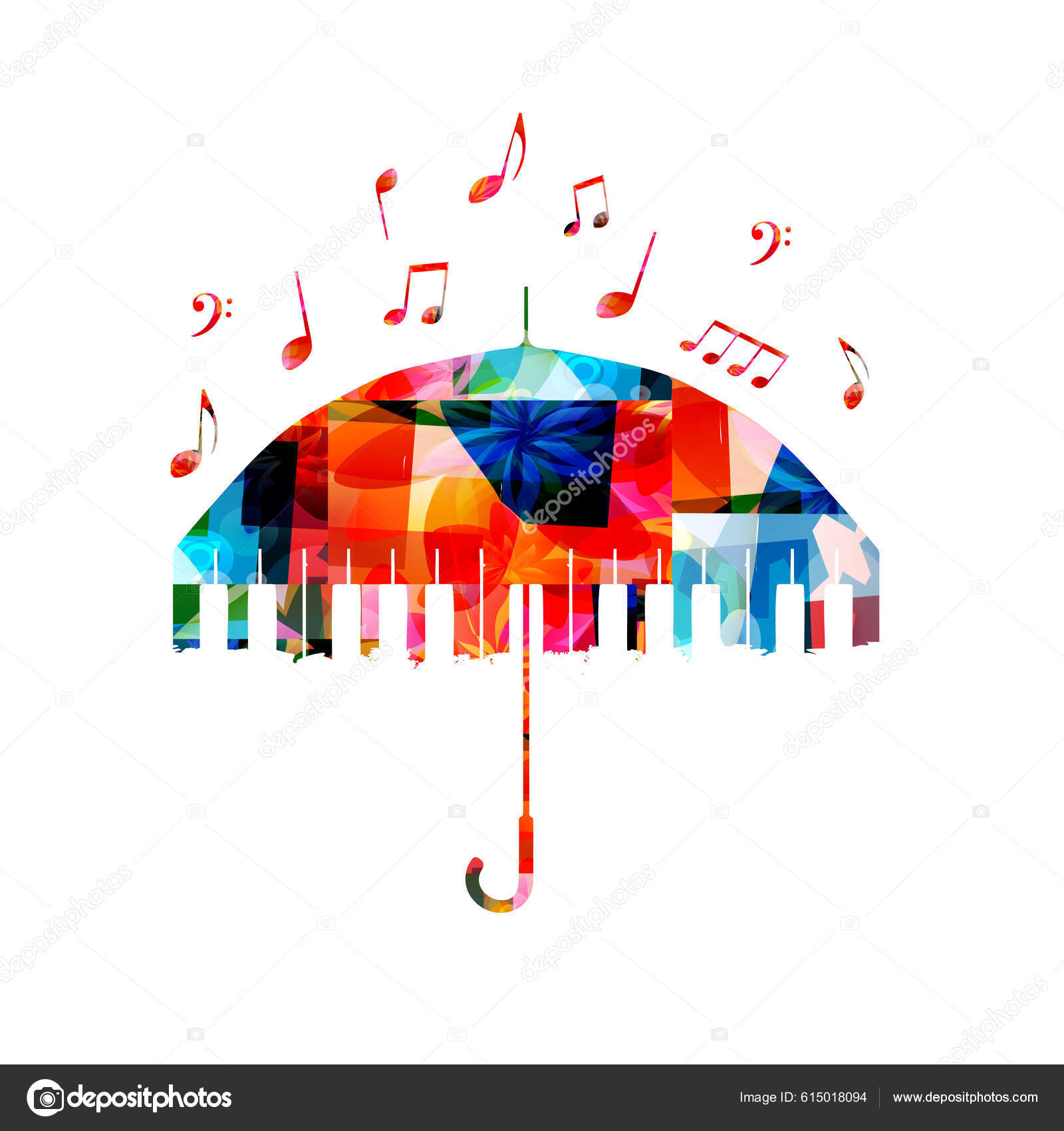 Colorful Abstract Music Background Umbrella Notes Stock Vector Image by ...