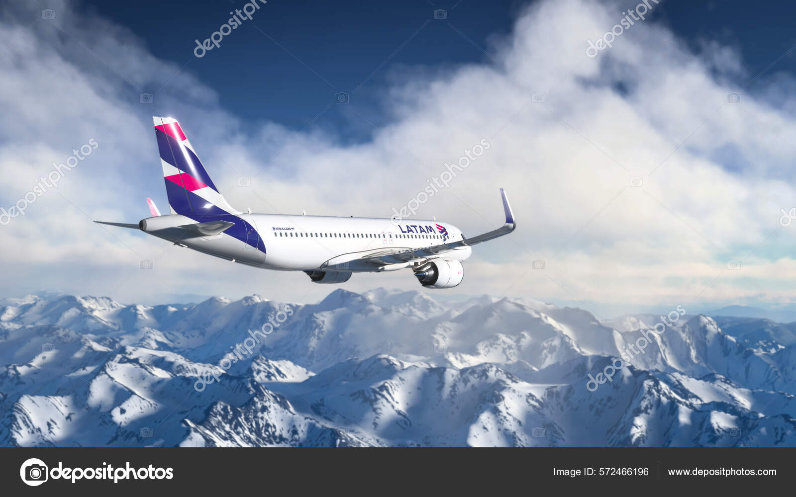 Airbus A320 Latam Flying Andes Mountains May 2022 Santiago Chile ...